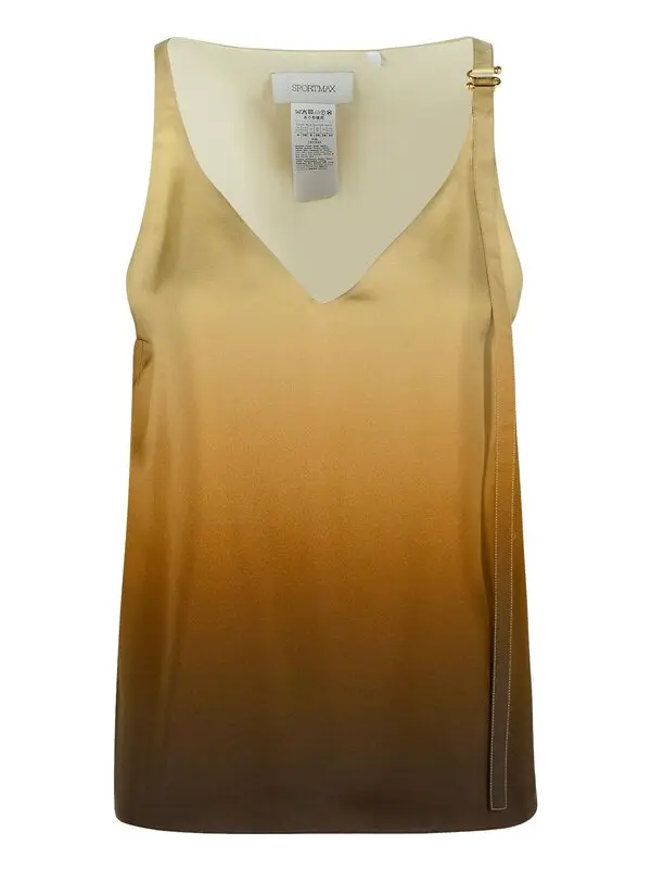 Sportmax Alcuno Gradient Silk Top - Cream