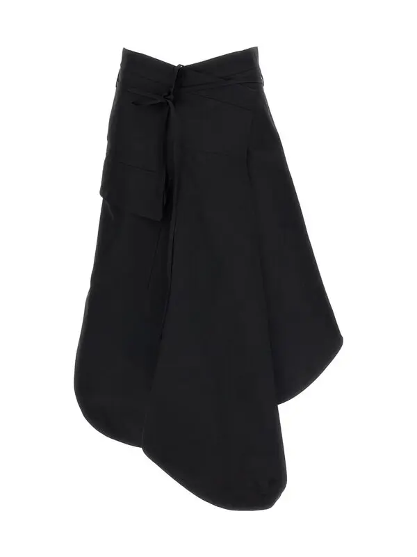 Bottega Veneta Cotton Midi Asymmetric Skirt - Multicolor