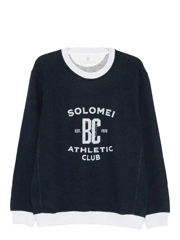 Brunello Cucinelli Logo Cotton Sweatshirt - Multicolor