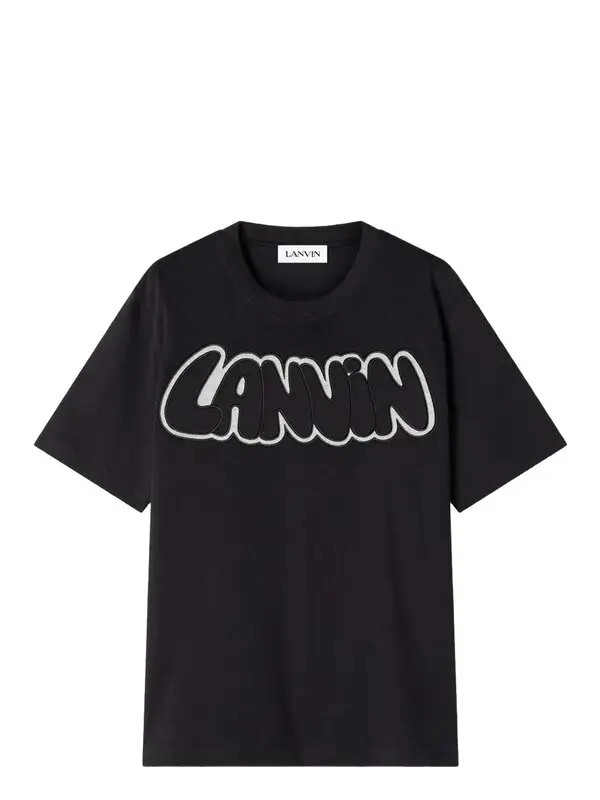 LANVIN T-shirt With Applique - Black