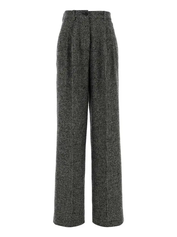Dolce & Gabbana Embroidered Stretch Wool Blend Pant - Multicolor