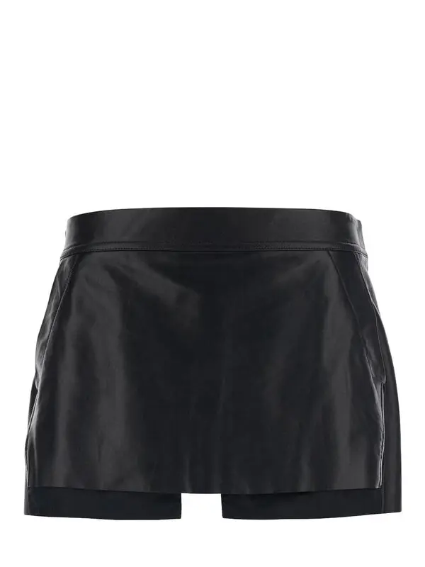 Rick Owens Fog Leather Miniskirt - Multicolor