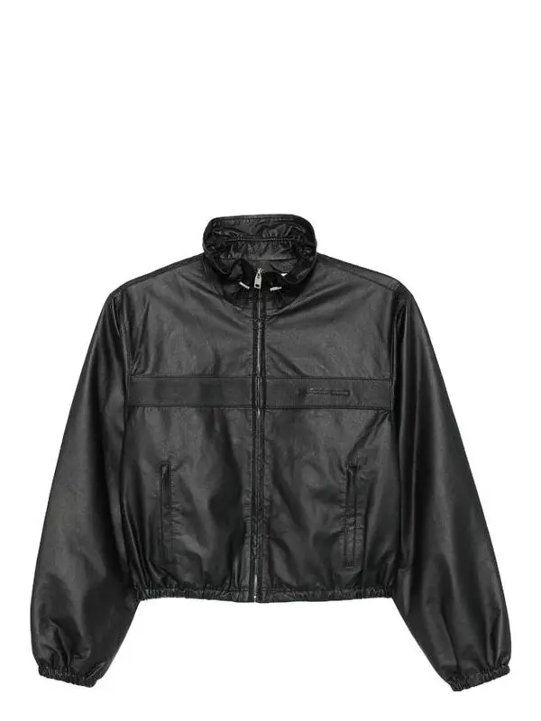 Alexander Wang Leather High Neck Jacket - Black
