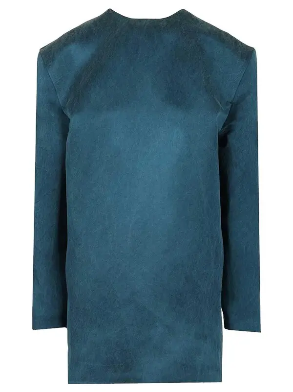 Saint Laurent Silk Satin Dress - Blue
