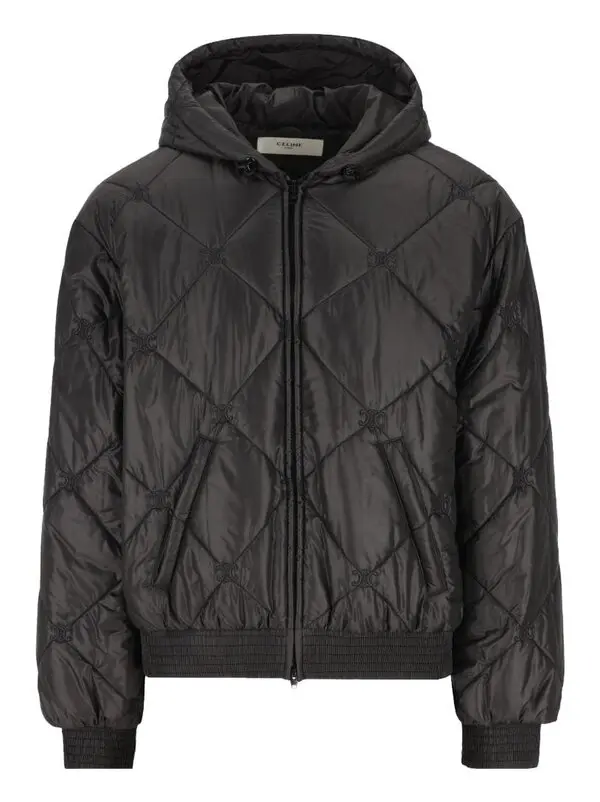 Celine Quilted Nylon Bomber Jacket - Multicolor