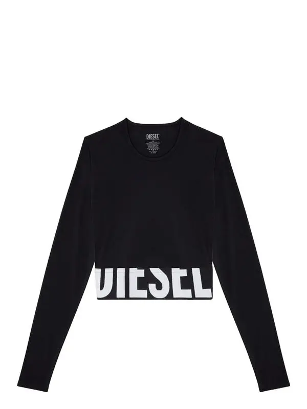 DIESEL® Long Sleeve Crop Top - Black