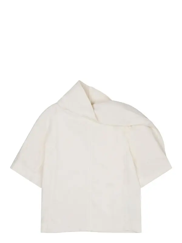 Bottega Veneta Asymmetrical Wool Top - Cream