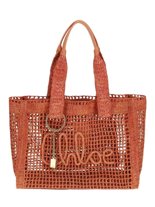 Chloé East-west Summer Banana Raffia Tote Bag - Red