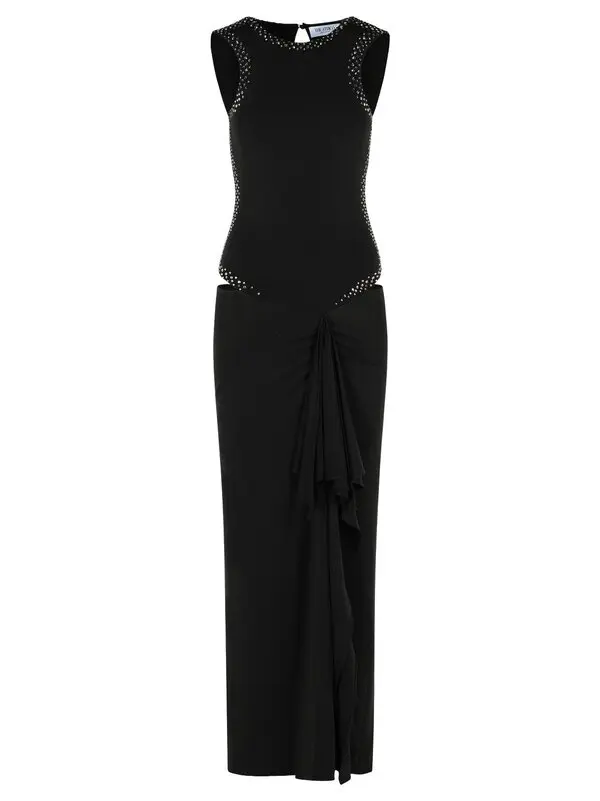 Attico Acetate Blend Embellished Dress - Black