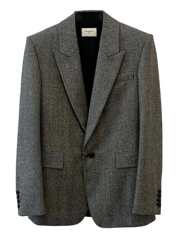Saint Laurent Flannel Single-breasted Jacket - Multicolor