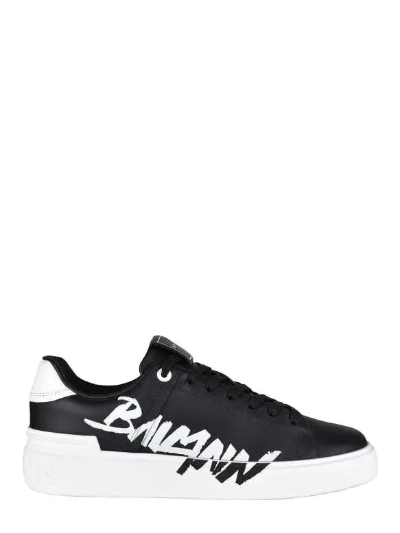 Balmain B-court Leather Sneakers - Black