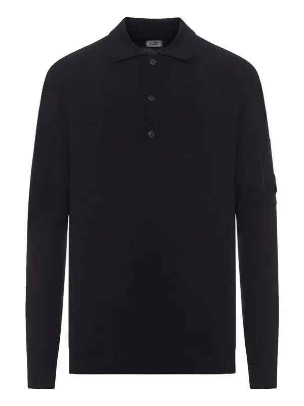 C.P. COMPANY Wool Polo - Black