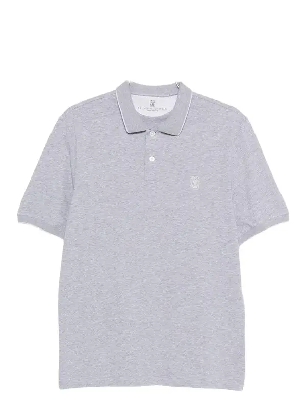 Brunello Cucinelli Logo Cotton Polo Shirt - Multicolor