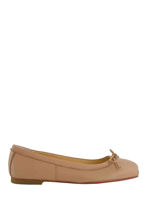 CHRISTIAN LOUBOUTIN Nappa Ballerinas With Bow - Cream