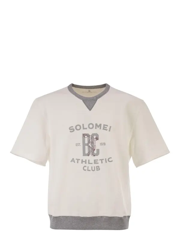 Brunello Cucinelli Cotton Jersey T-shirt With “solomei Athletic Club” Print - Multicolor