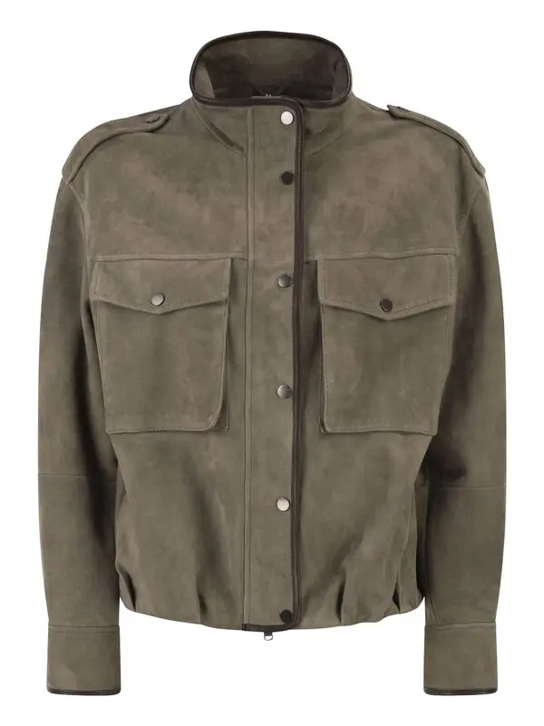 Brunello Cucinelli Suede Utility Jacket - Brown