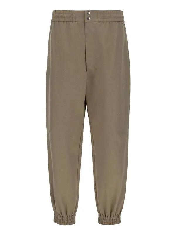 Alexander McQueen Beige Cargo Pants With Elastic Waistband In Cotton - Multicolor