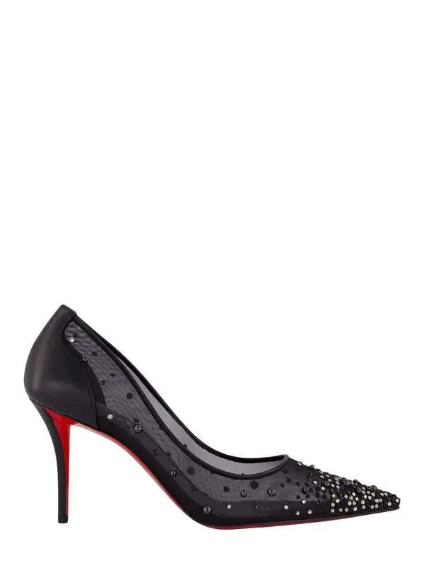 CHRISTIAN LOUBOUTIN Miss Z Degrastrass Perla Mesh Nylon Pumps With Rhinestones - Black