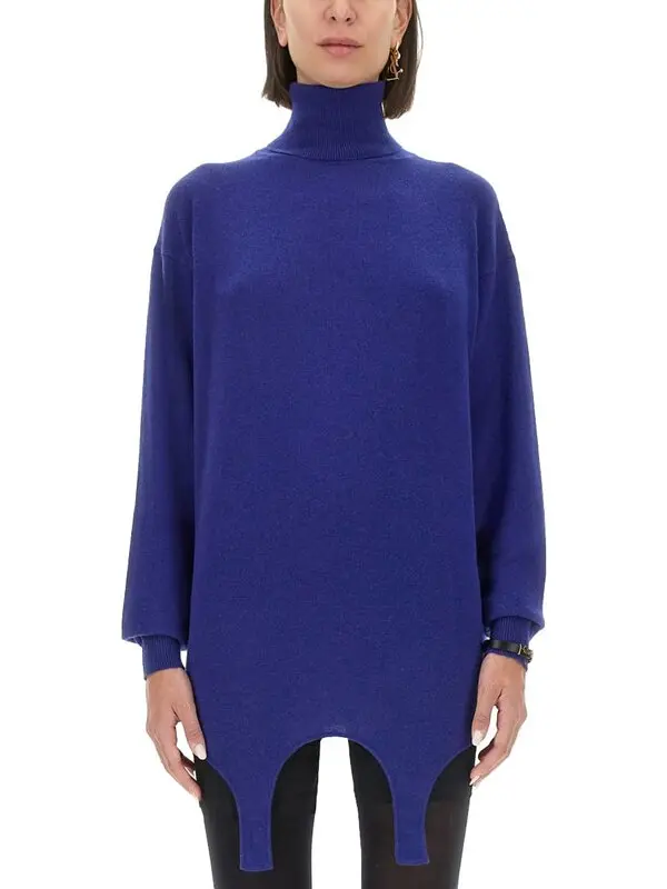 Saint Laurent Cashmere Turtleneck Pullover - Blue