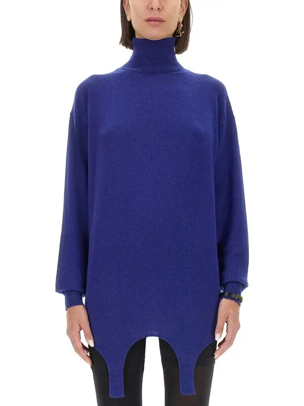 Saint Laurent Cashmere Turtleneck Pullover - Blue