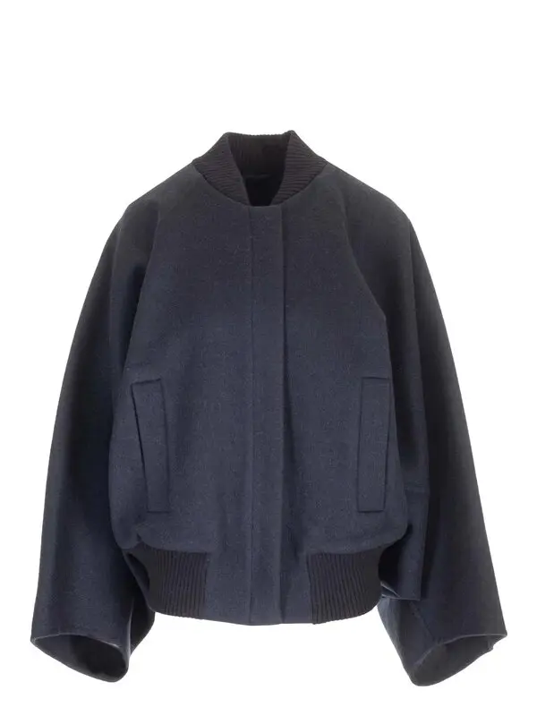 Max Mara Navy Cashmere Short Coat - Blue