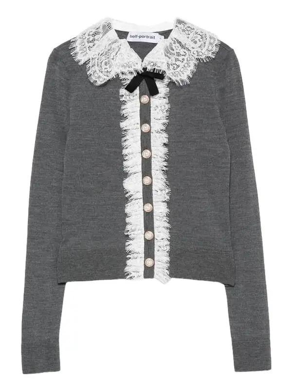 SELF-PORTRAIT Knitwear Cardigan - Gray