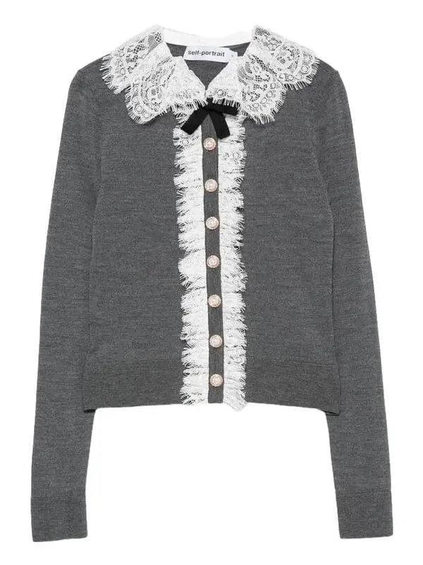 SELF-PORTRAIT Knitwear Cardigan - Gray