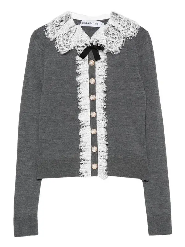 SELF-PORTRAIT Knitwear Cardigan - Gray