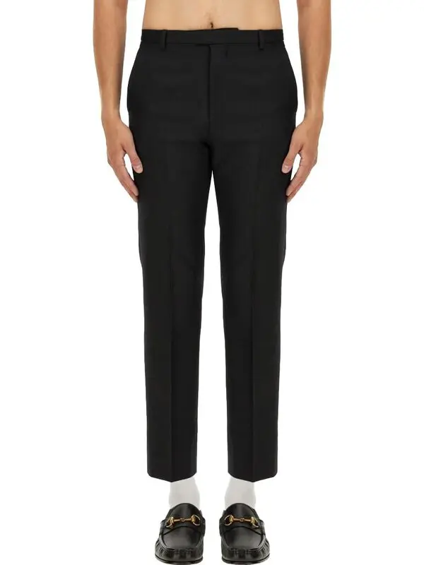 Gucci Wool Blend Twill Pants - Black