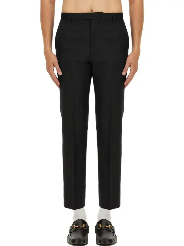 Gucci Wool Blend Twill Pants - Black