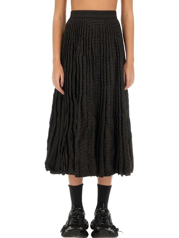 Balenciaga Pleated Skirt - Brown