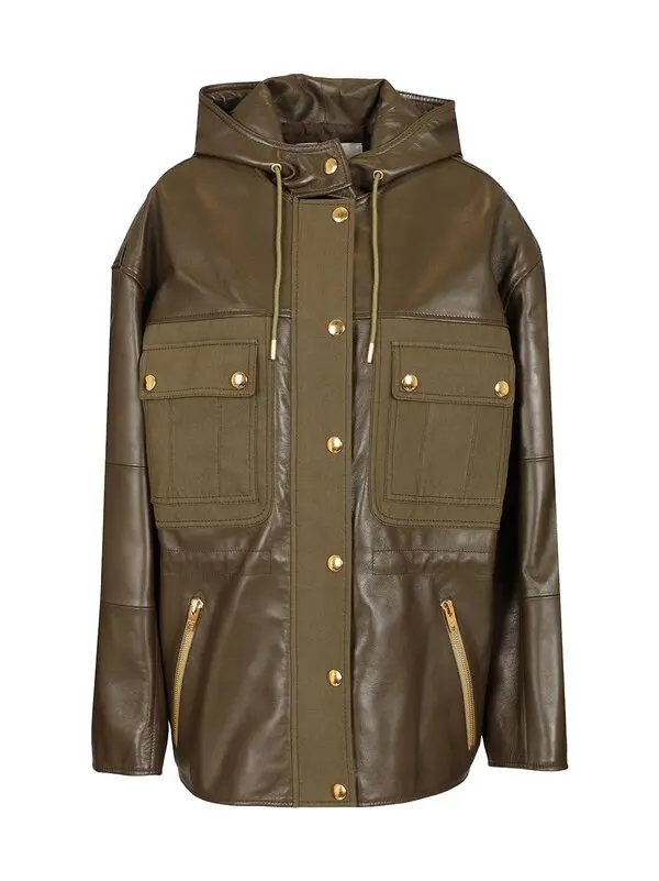 Celine Lambskin Parka - Green