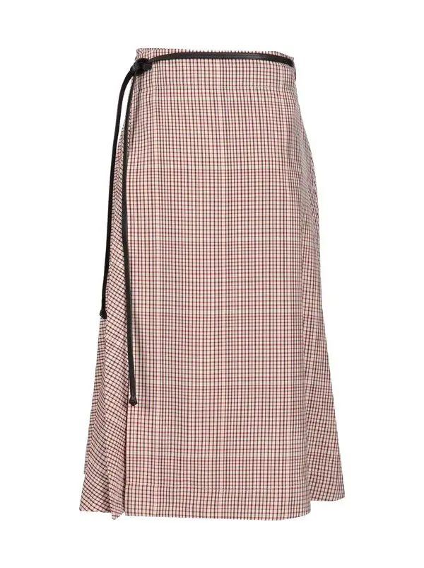 Bottega Veneta Checked Midi Skirt - Multicolor