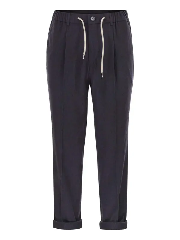 Herno Cashmere And Silk Trousers - Blue