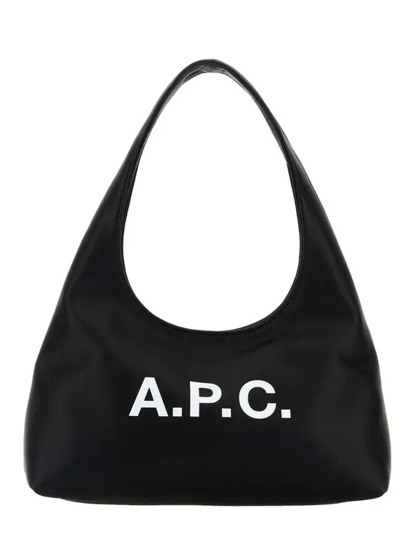 A.p.c. Synthetic Leather Small Ninon Shoulder Bag - Black