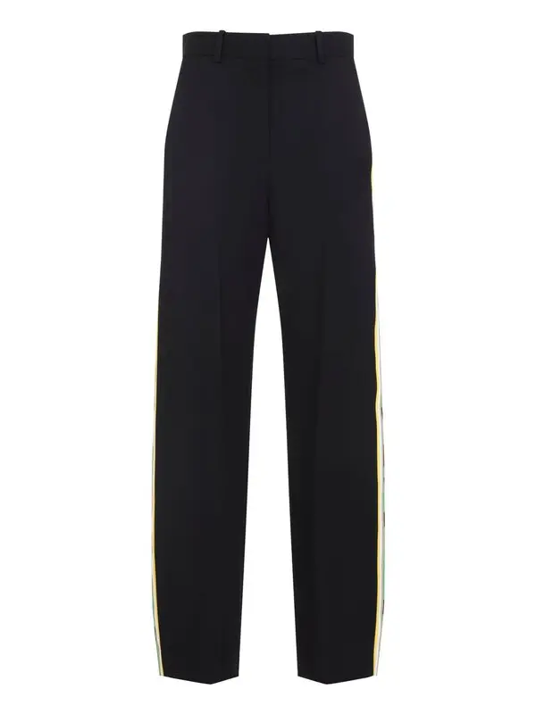 Loewe Graphic Paneled Wool Trousers - Black