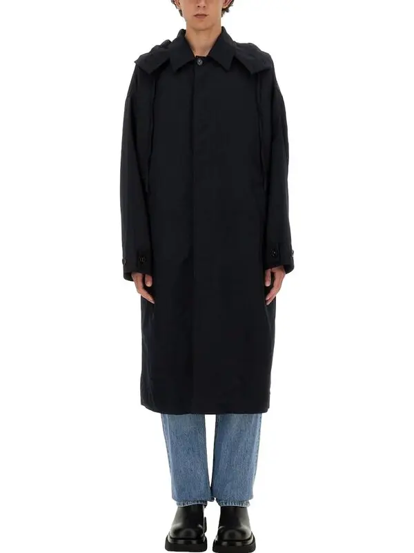 Bottega Veneta Hooded Trench Coat - Blue