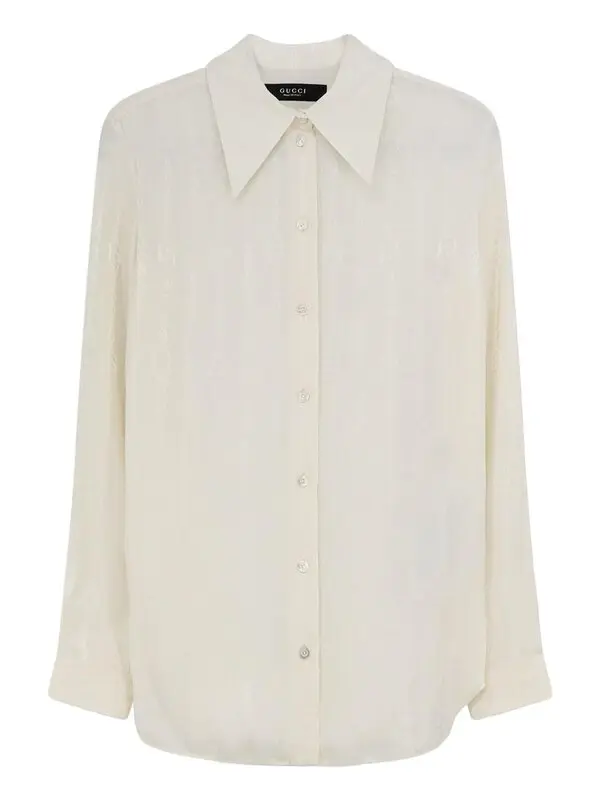 Gucci Silk Shirt With Chain And Incrocio Gg Motif - Multicolor