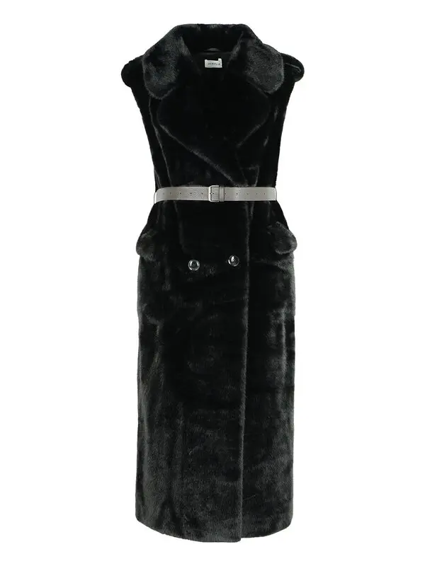 P.a.r.o.s.h Faux Fur Coat - Black