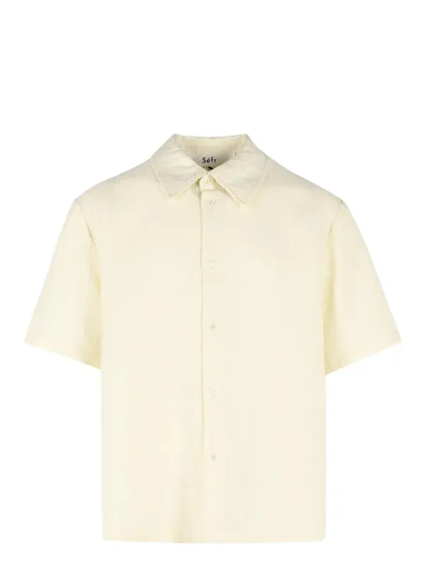 Séfr Dayot' Ecru Cotton And Linen Shirt - Cream