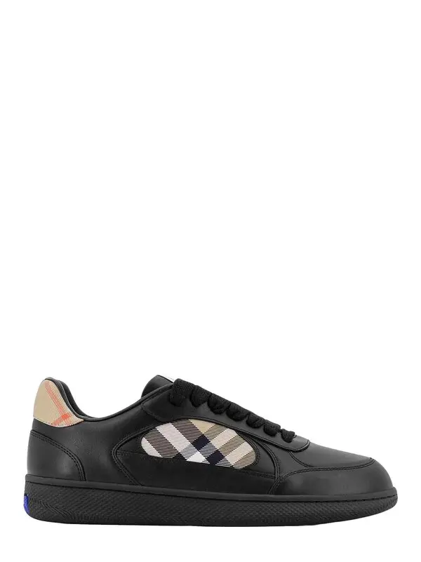 Burberry Leather Sneakers With Traditional Check Inserts - Multicolor