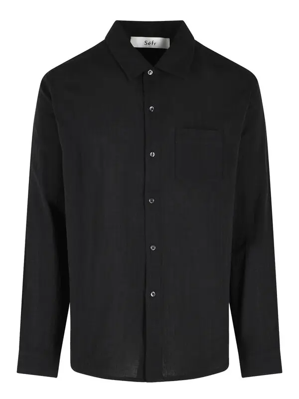 Séfr Leo' Cotton Shirt - Black