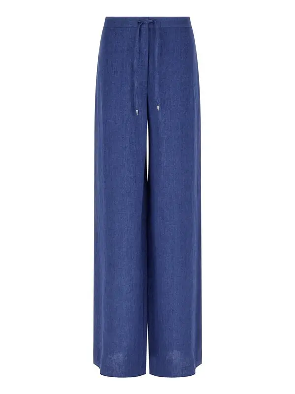 Max Mara Mstpelota Linen Trousers - Blue