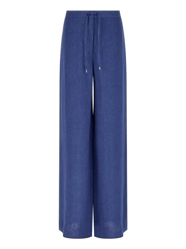 Max Mara Mstpelota Linen Trousers - Blue