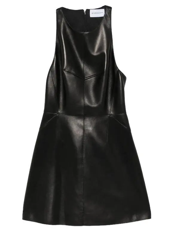 Givenchy Leather Racerback Dress - Black
