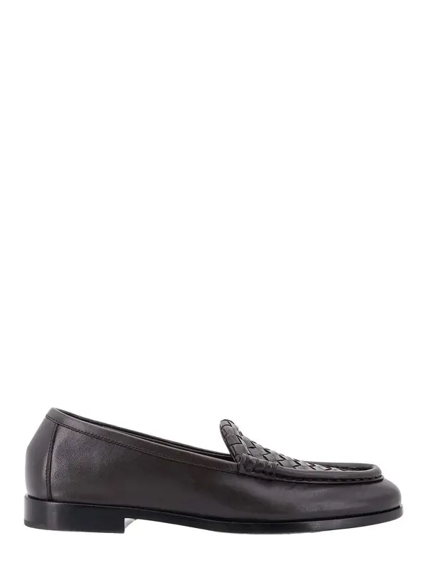 Bottega Veneta Silenzio Leather Loafers With Intrecciato Motif - Multicolor