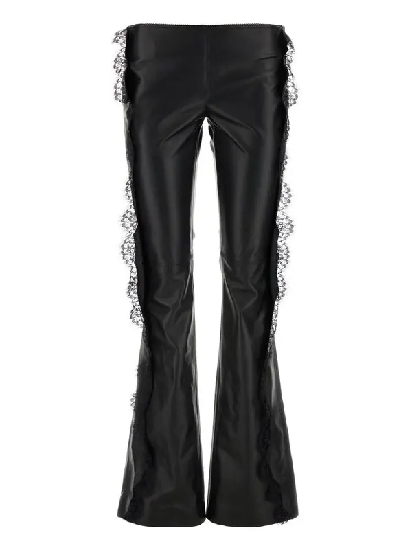 Off-White Lace Trimmed Pants - Multicolor