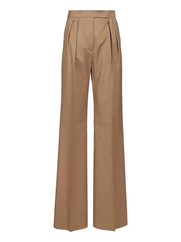 Max Mara Wool Twill Trousers - Brown