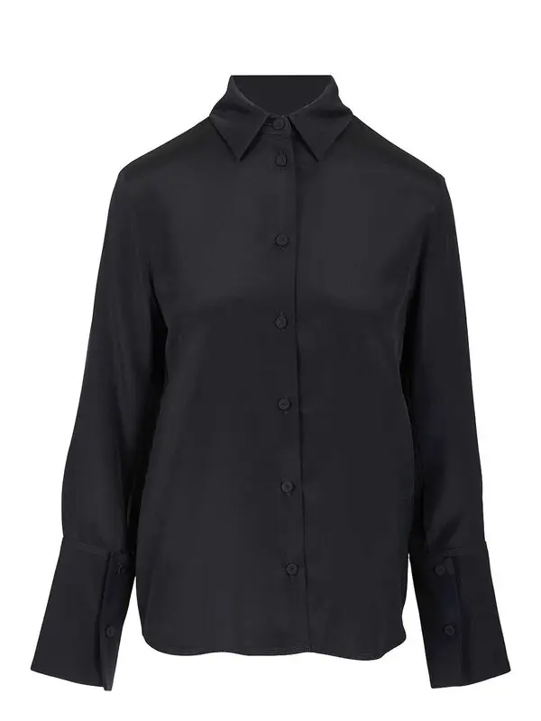 Max Mara Oversized Silk Crepe De Chine Shirt - Blue