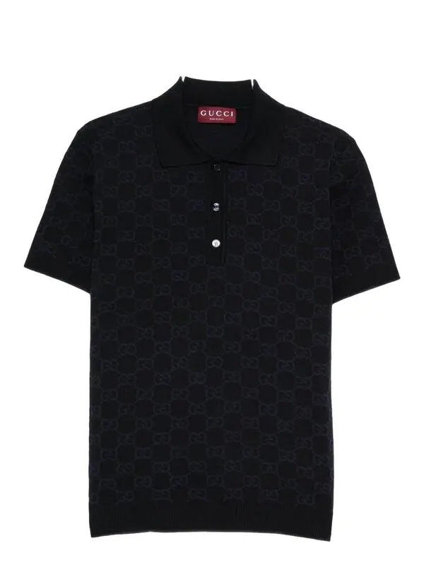 Gucci Gg Cotton And Silk Polo Shirt - Multicolor